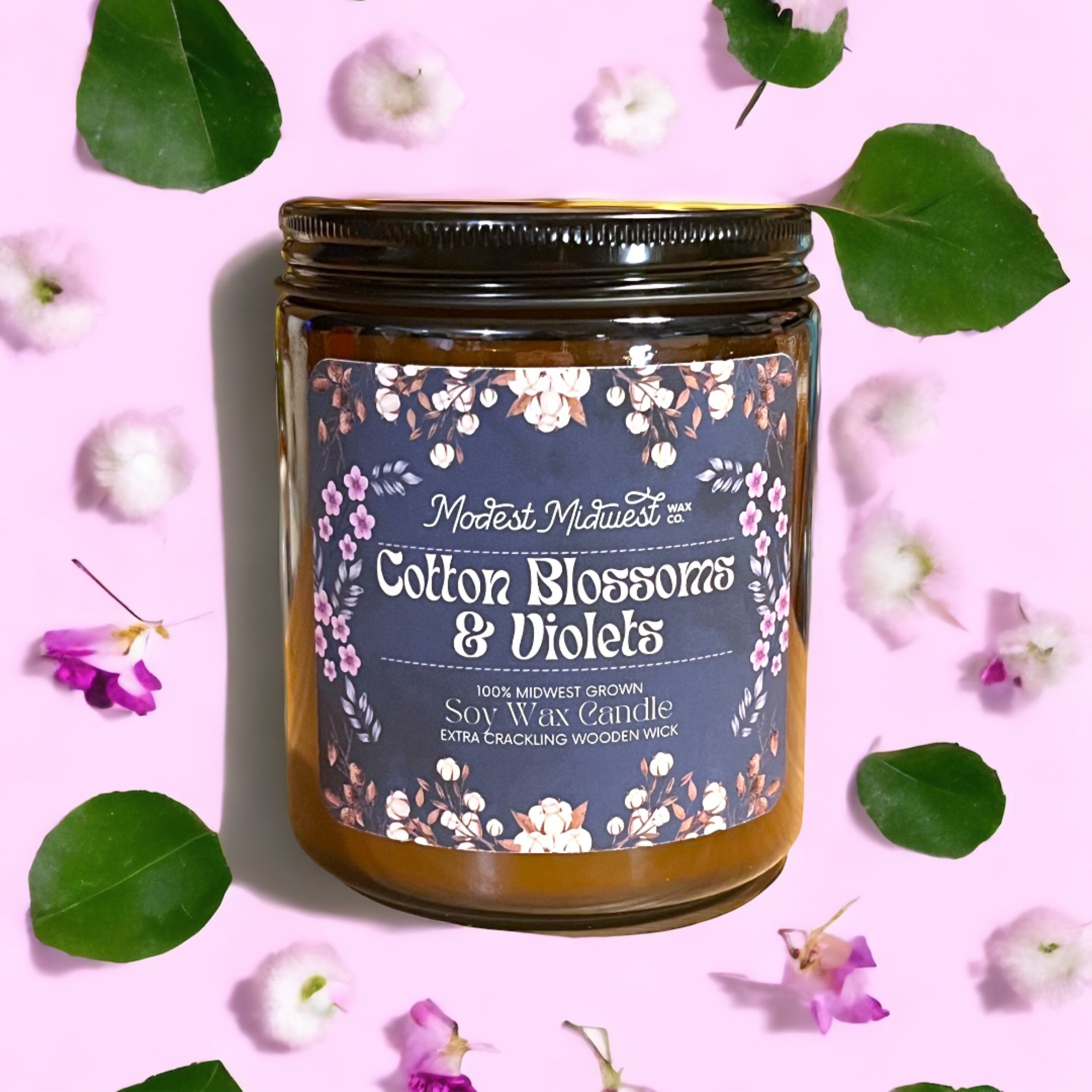 Cotton Blossom + Violet | Modest Midwest Wax Co.