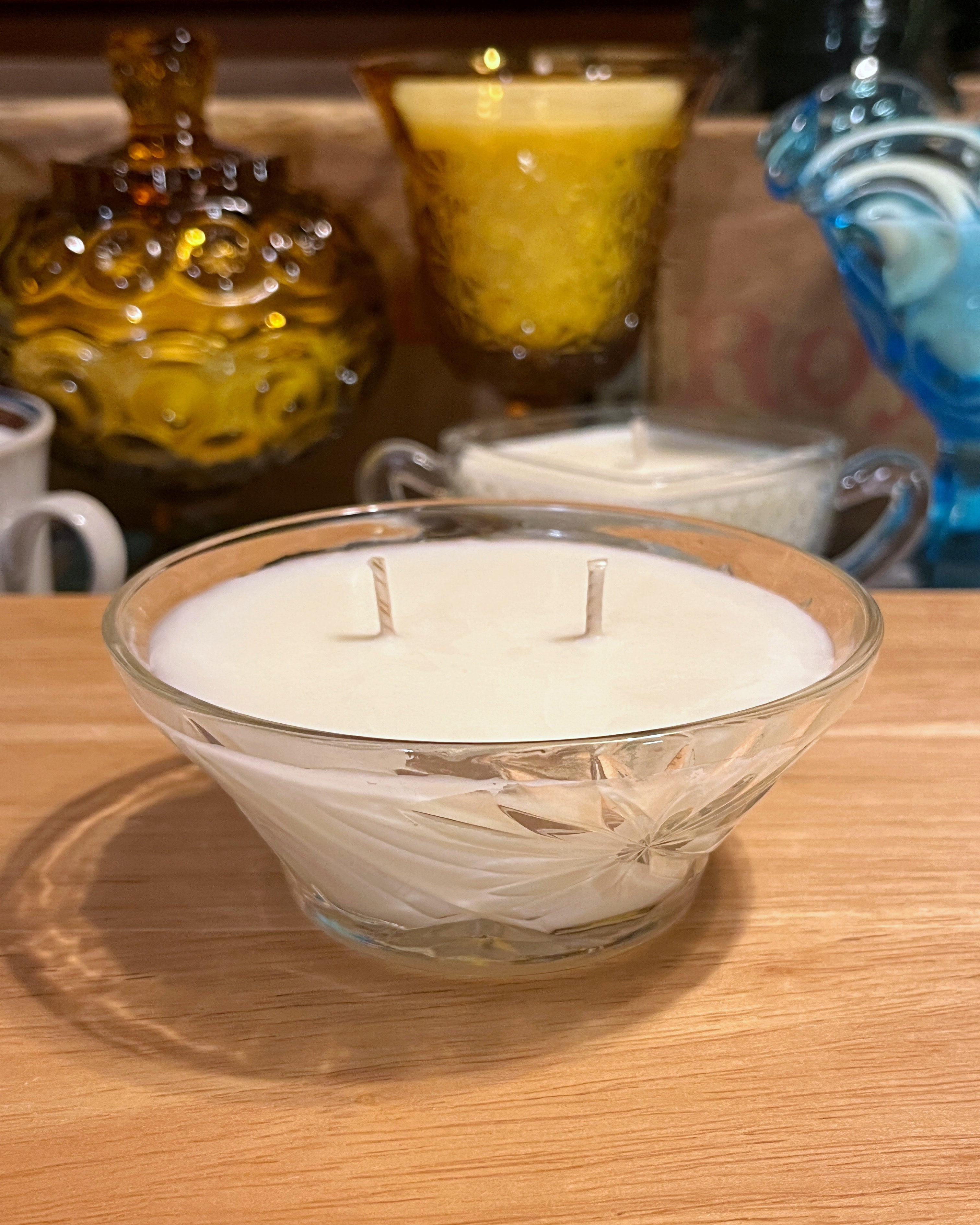 1960's Anchor Hocking Star Fan Pattern Dessert Cup | Modest Midwest Wax Co.